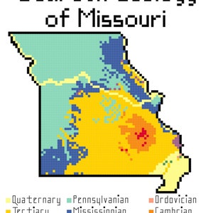 Missouri Bedrock Geology Cross Stitch PDF Pattern Download - Etsy