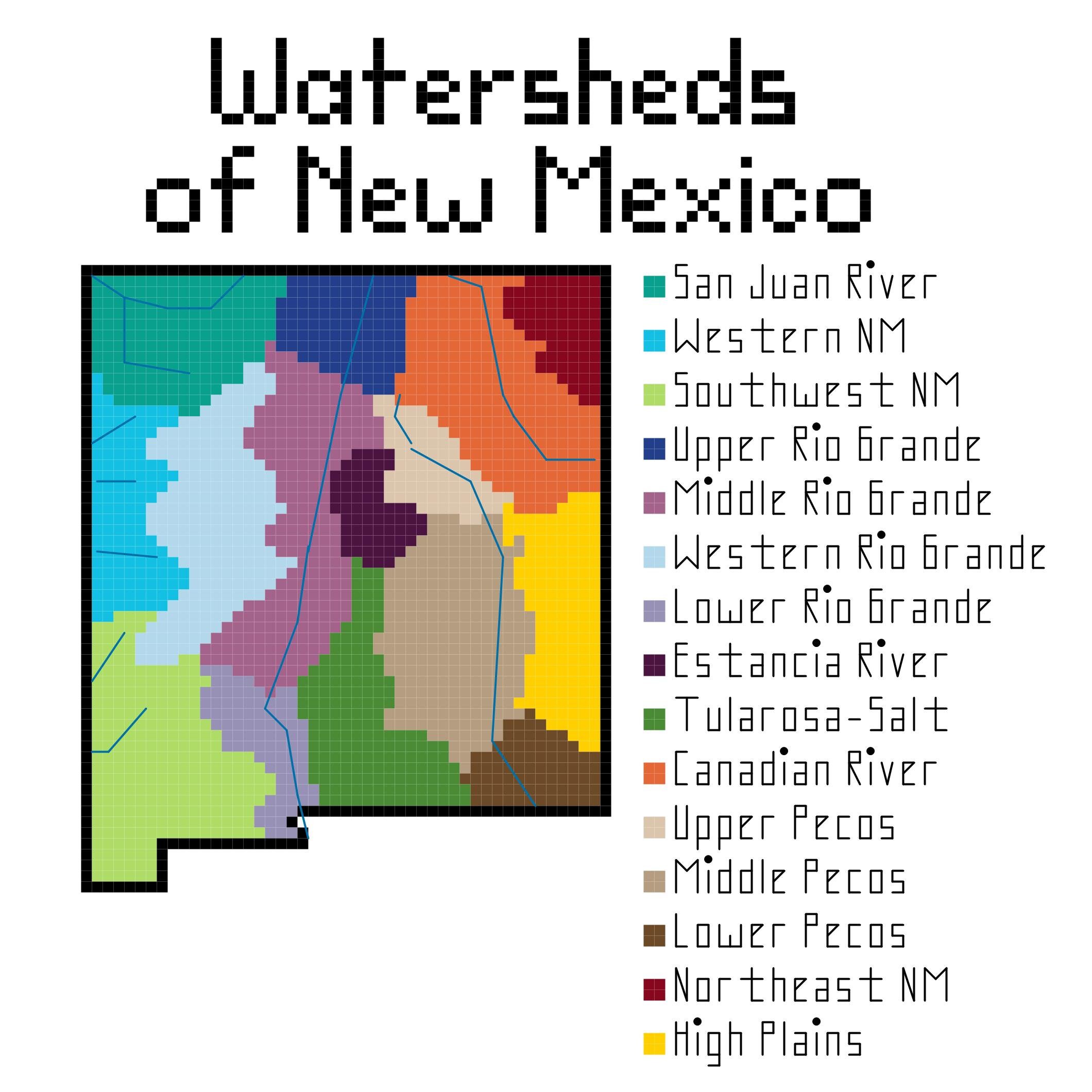 New Mexico Watersheds Cross Stitch PDF Pattern Download - Etsy