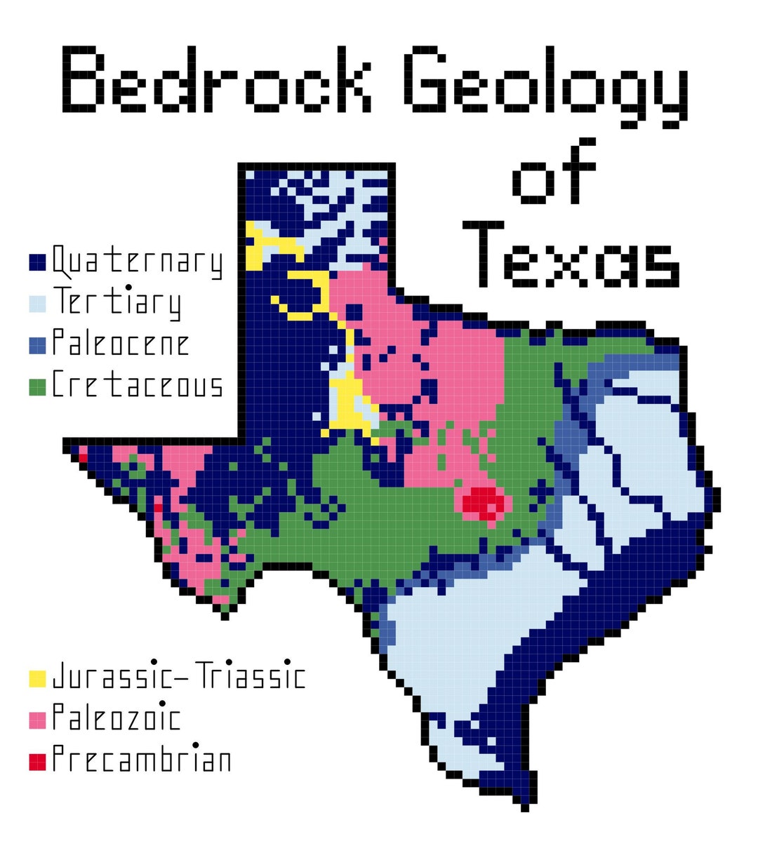 Texas Bedrock Geology Cross Stitch PDF Pattern Download - Etsy