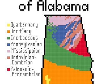 New York Bedrock Geology Cross Stitch PDF Pattern Download | Etsy