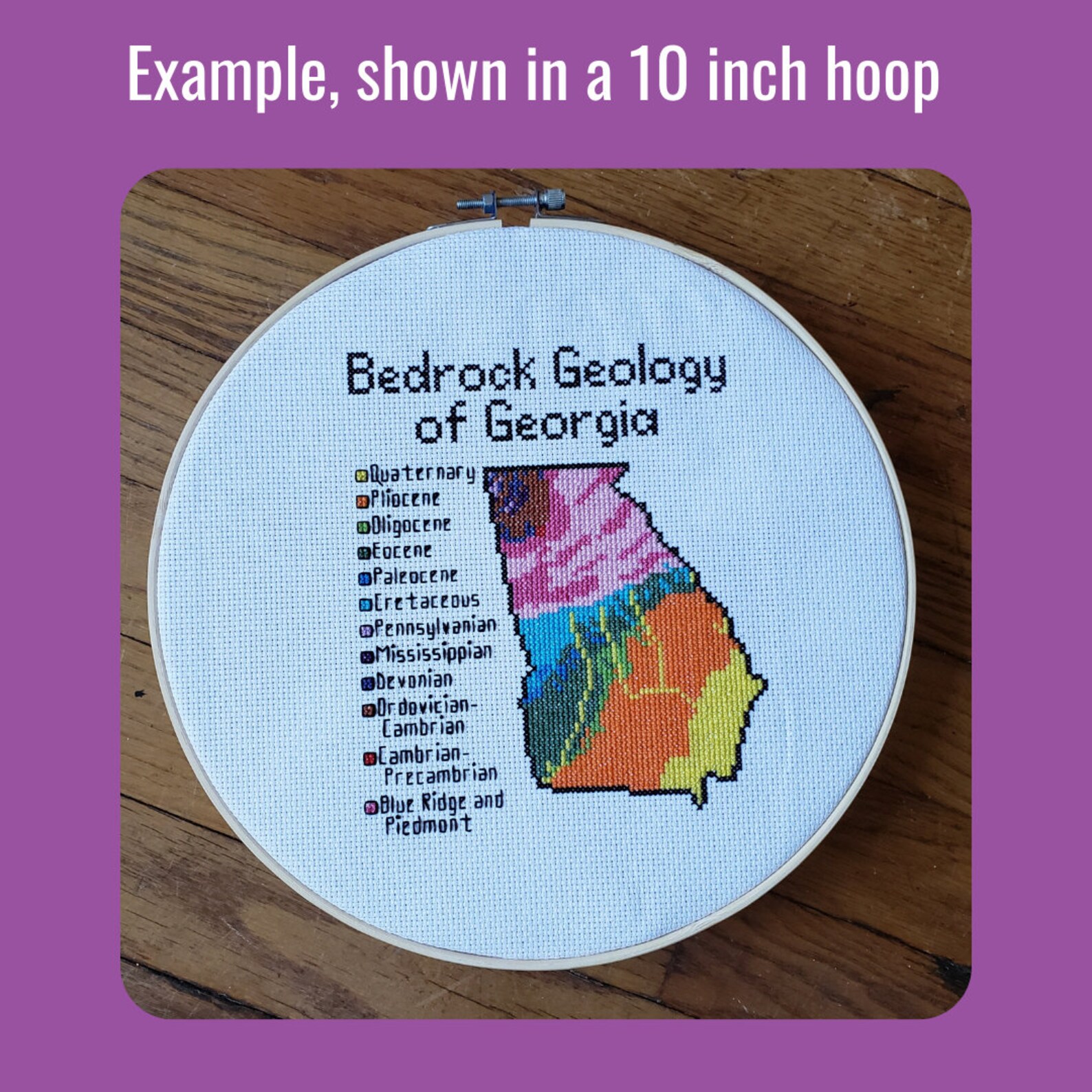 Georgia Bedrock Geology Cross Stitch PDF Pattern Download - Etsy