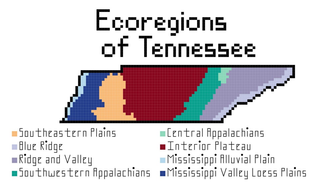 Tennessee Ecoregions Cross Stitch PDF Pattern Download - Etsy