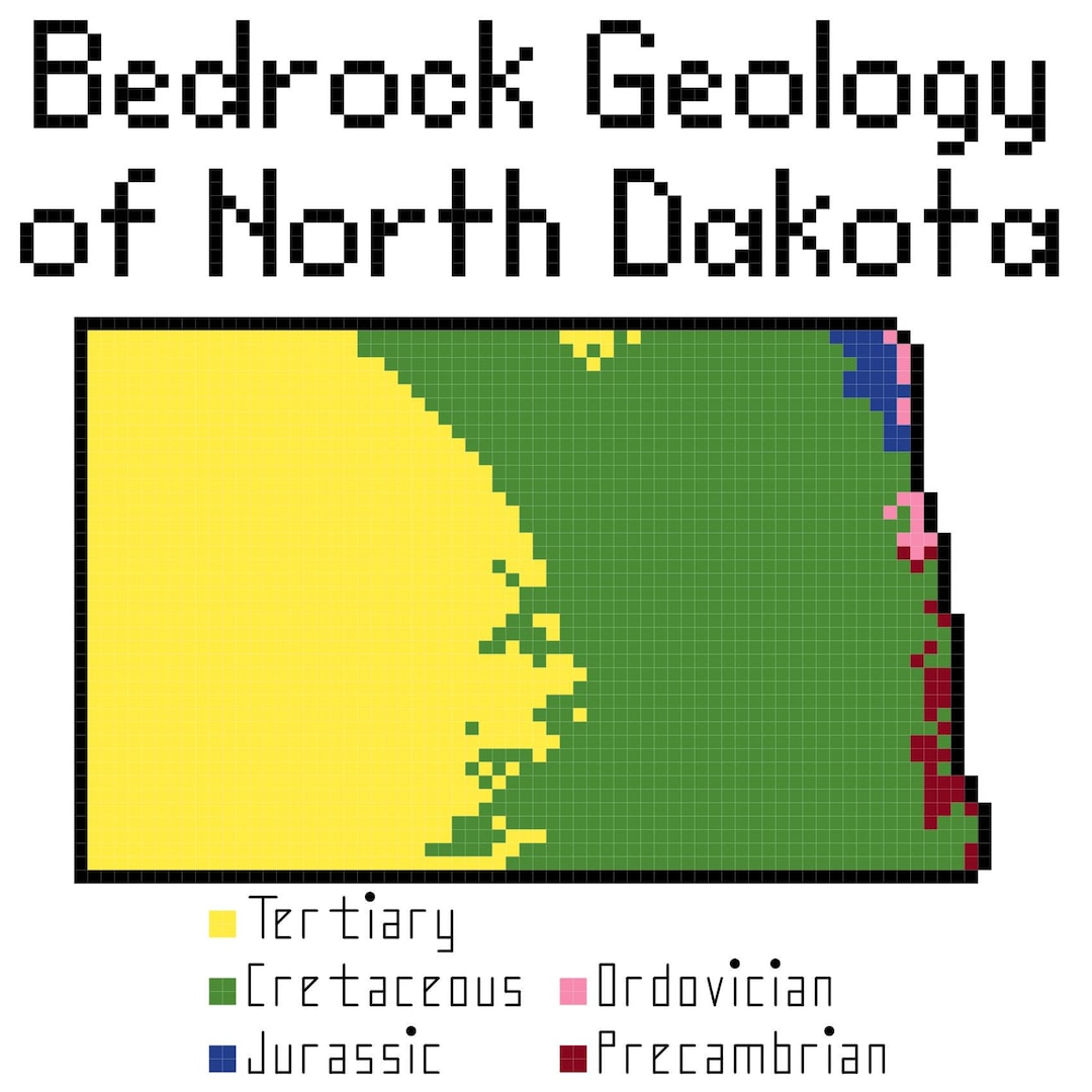 North Dakota Bedrock Geology Cross Stitch PDF Pattern Download - Etsy