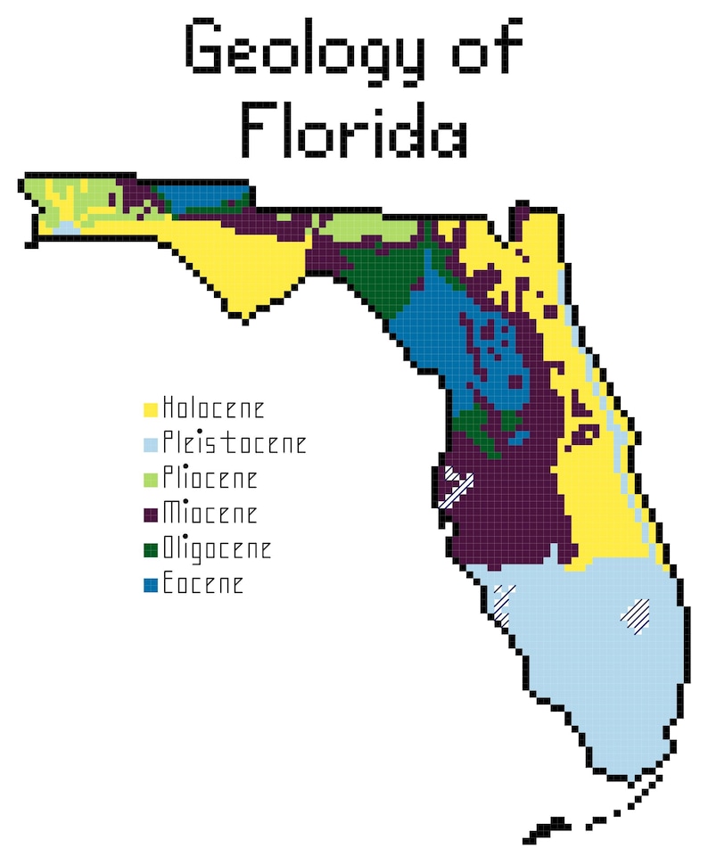 Florida Geology Cross Stitch PDF Pattern Download - Etsy