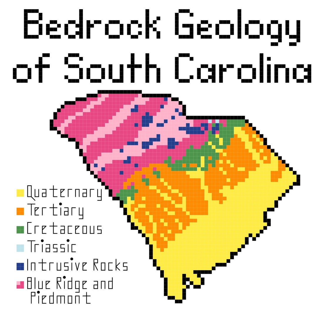 South Carolina Bedrock Geology Cross Stitch PDF Pattern Download - Etsy