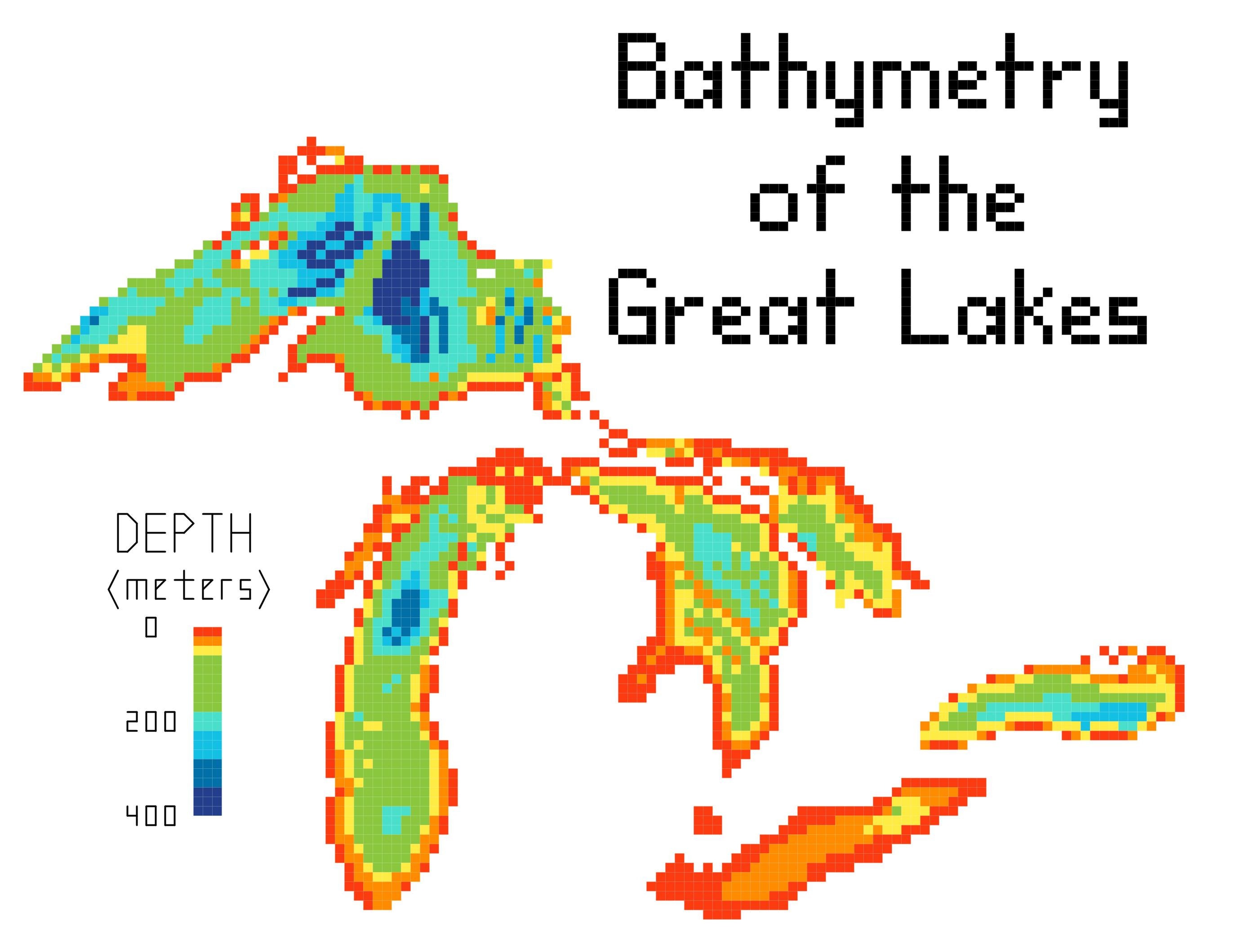 Great Lakes Bathymetry Cross Stitch PDF Pattern Download - Etsy
