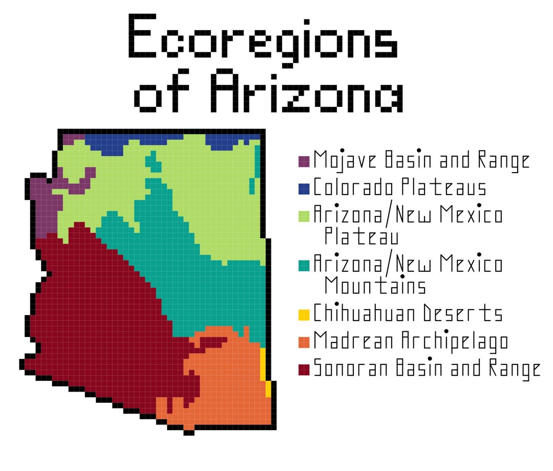 Arizona Ecoregions Cross Stitch PDF Pattern Download - Etsy