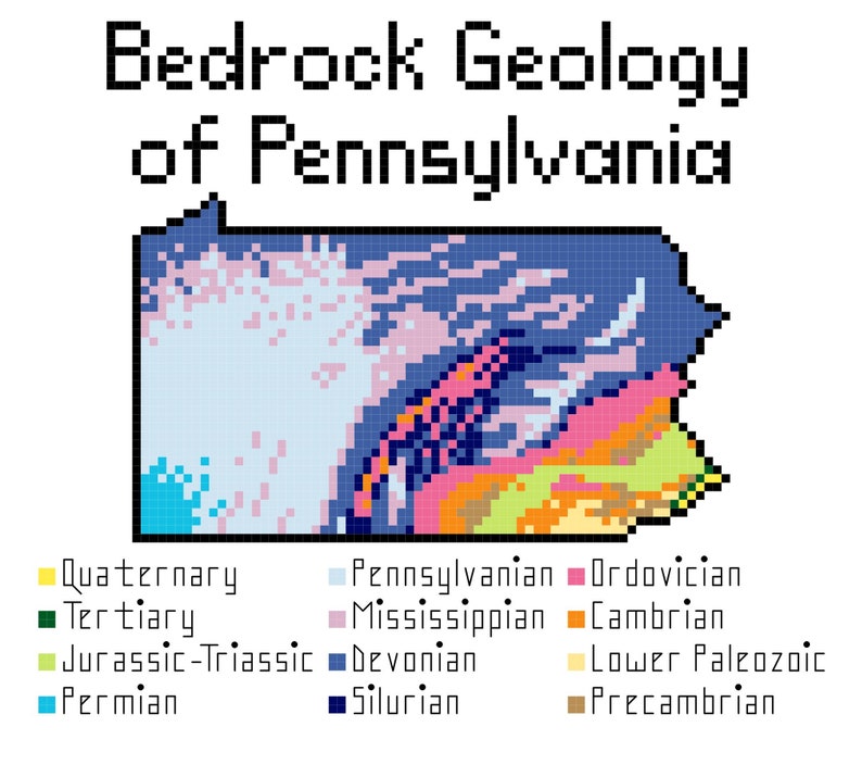 Pennsylvania Bedrock Geology Cross Stitch PDF Pattern Download - Etsy