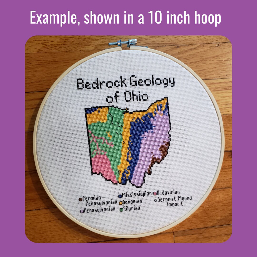 Ohio Bedrock Geology Cross Stitch PDF Pattern Download - Etsy