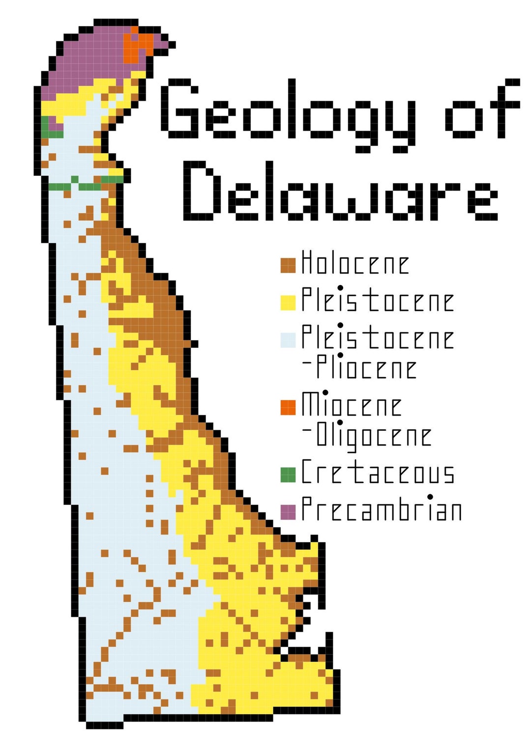 Delaware Bedrock Geology Cross Stitch PDF Pattern Download - Etsy