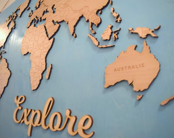 Wooden World Map, Design File for Laser Cut or Cnc, Instant Download ...
