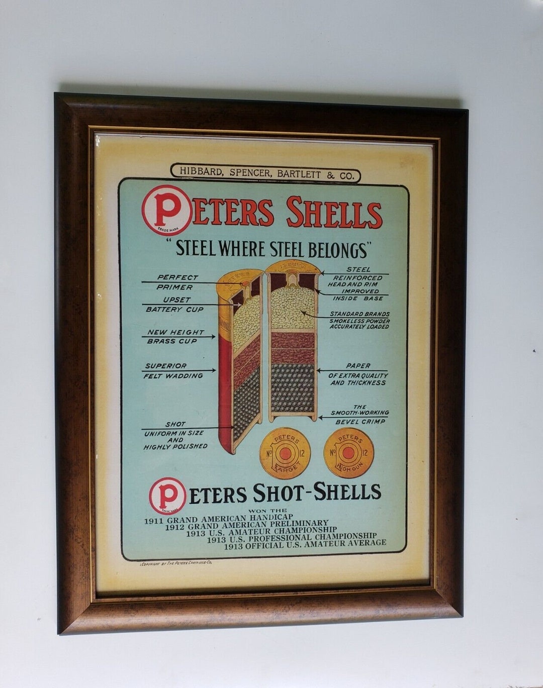 Rare Original Peters Cartridge Co Shells Poster. Hibbard Spencer ...
