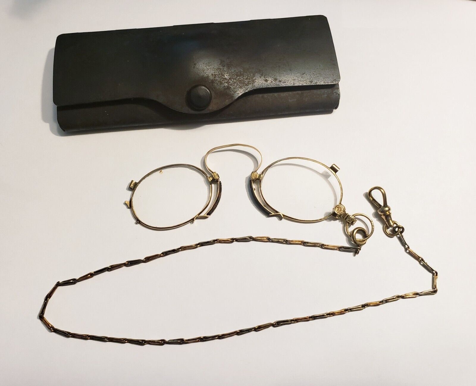 Antique Pince Nez Solid 14k-18k Gold Pinch Spectacles Glasses Readers ...
