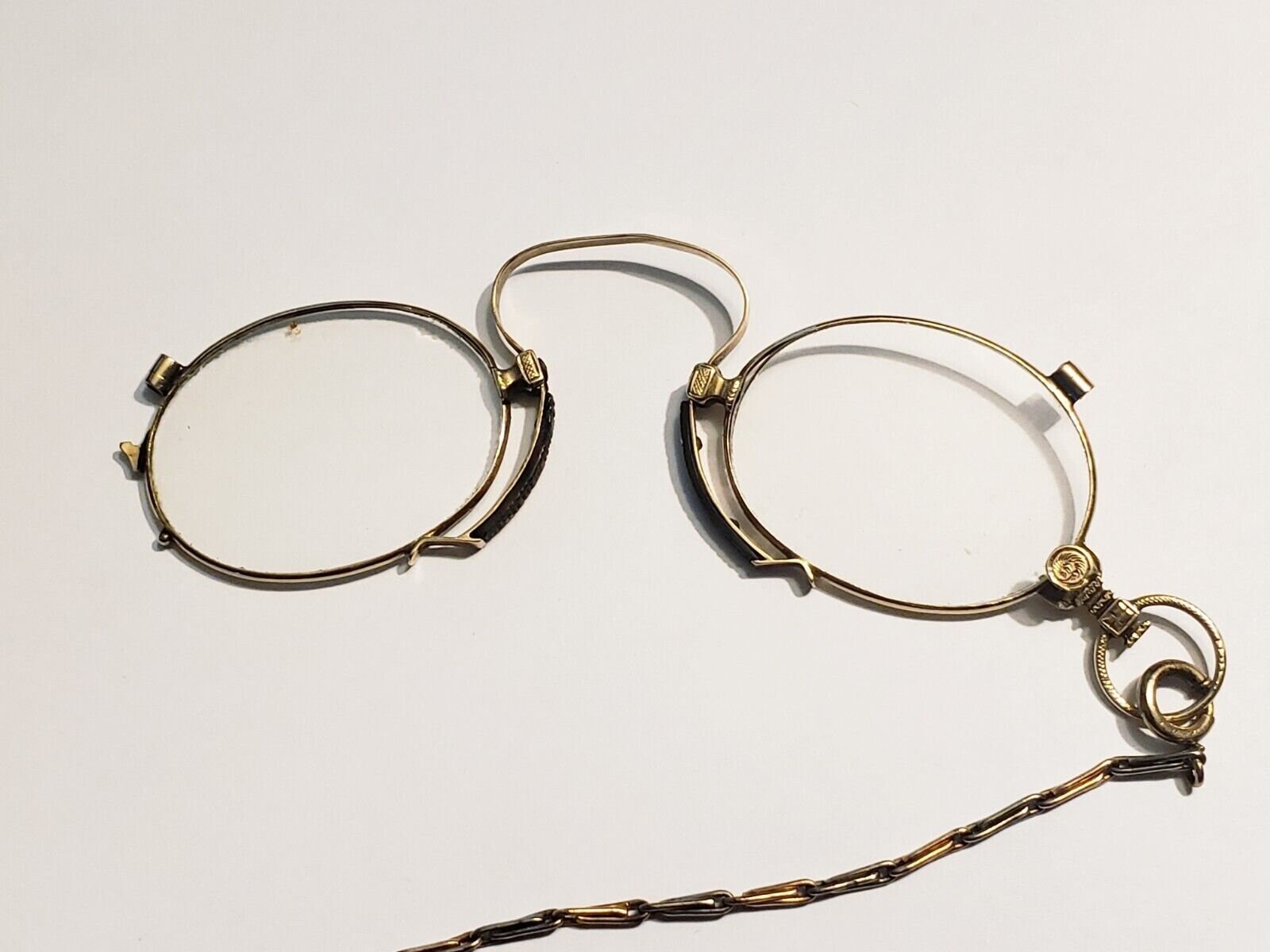 Antique Pince Nez Solid 14k-18k Gold Pinch Spectacles Glasses Readers ...