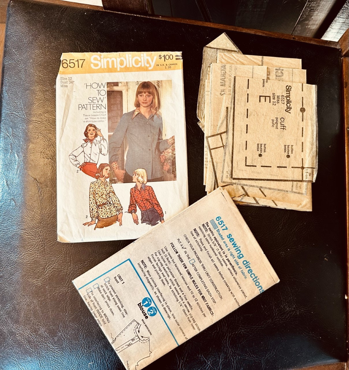 1970s 1974 Vintage Sewing Pattern Simplicity 6517 Womens Blouse Shirt ...