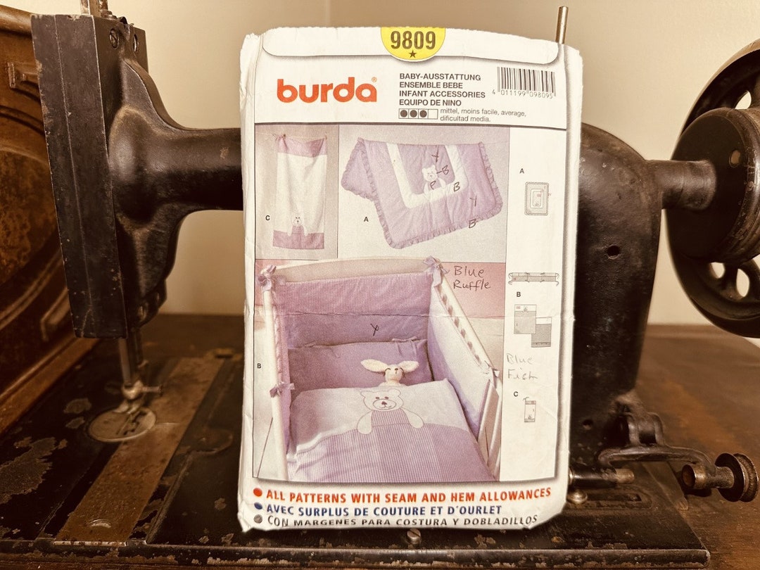 Vintage Sewing Pattern Burda 9809 Baby Infant Crafts Quilt Crib Nursery ...