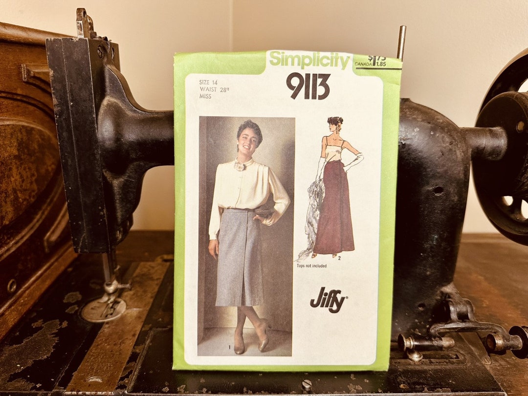 1970s 1979 Vintage Sewing Pattern Simplicity 9113 Jiffy Wrap Skirt ...