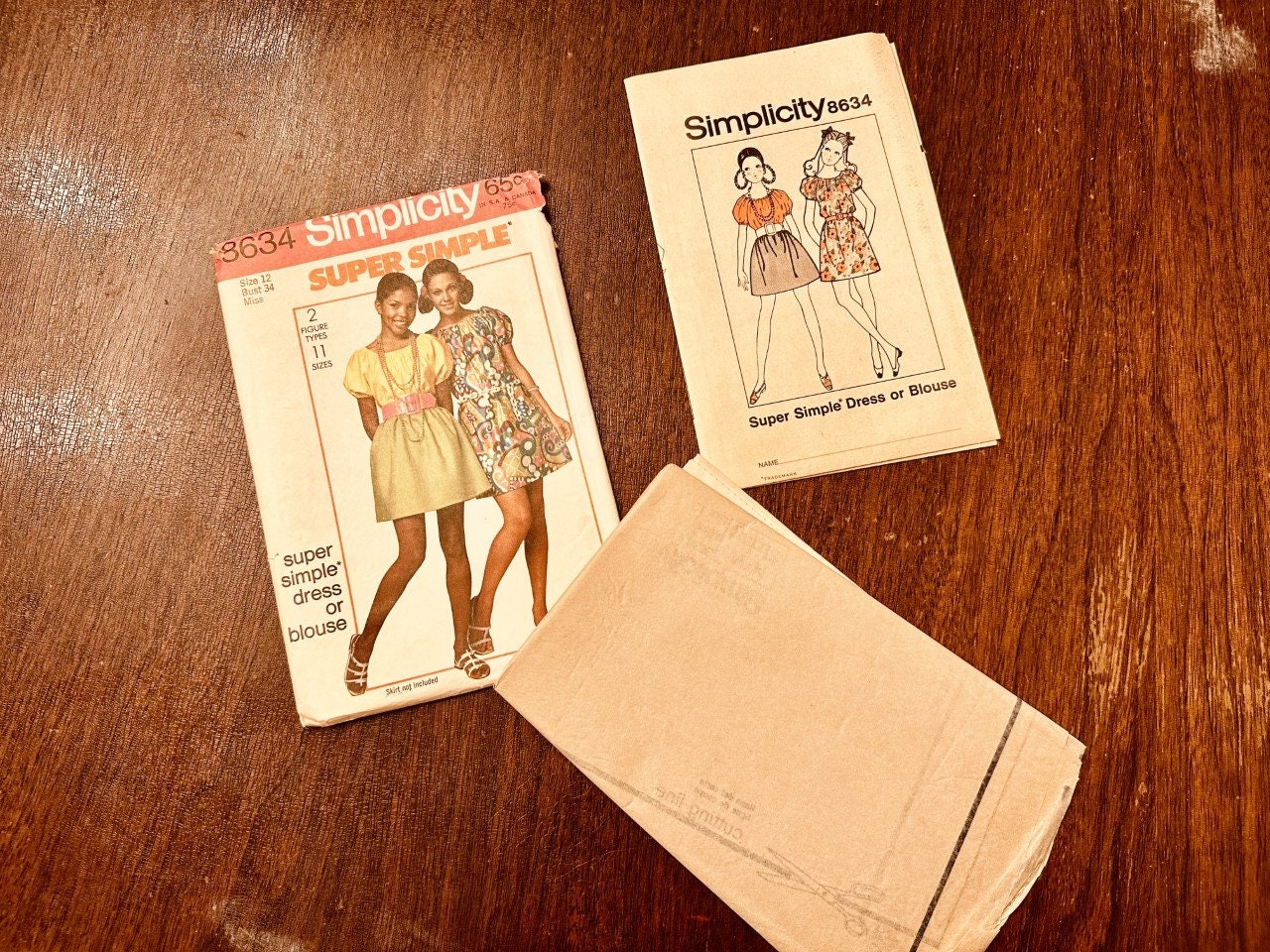 1960s 1969 Vintage Sewing Pattern Simplicity 8634 Super Simple Dress or ...