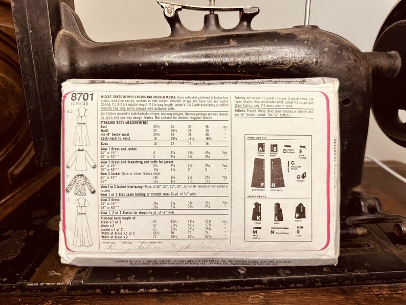 1970s 1978 Vintage Sewing Pattern Simplicity 8701 Misses - Etsy