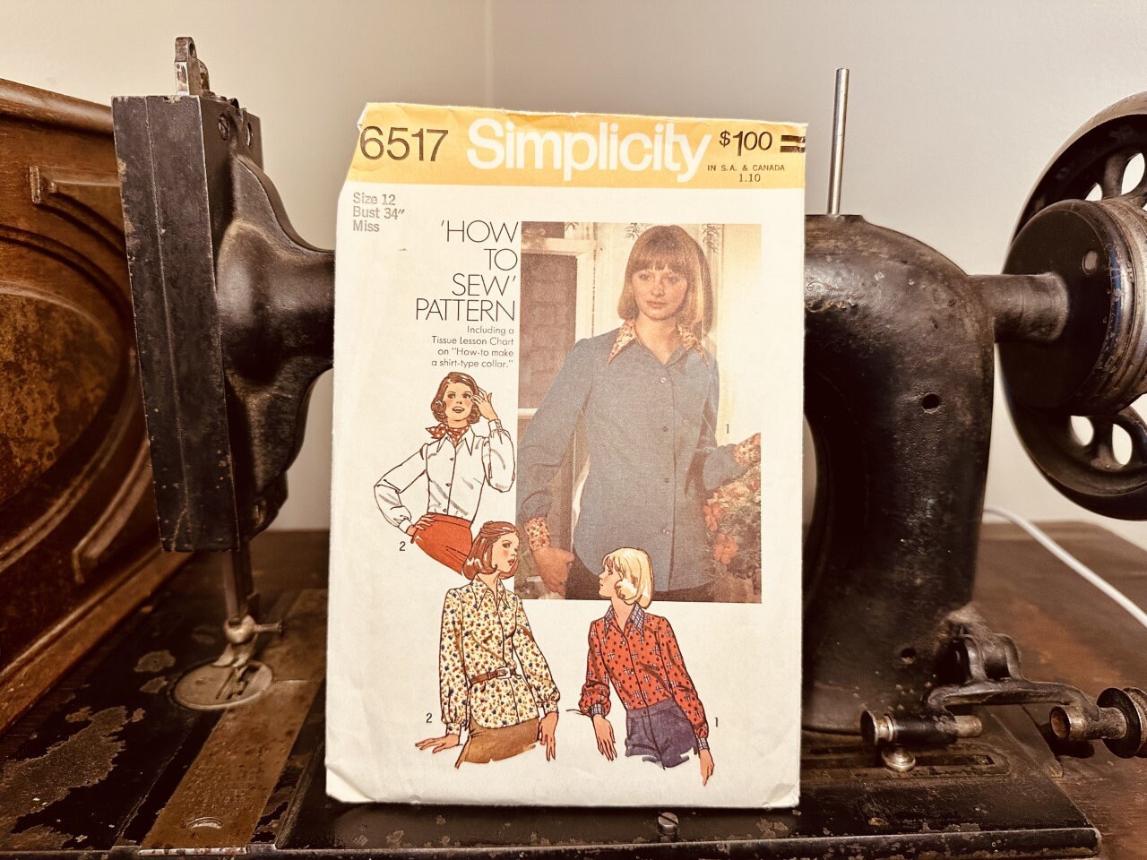 1970s 1974 Vintage Sewing Pattern Simplicity 6517 Womens Blouse Shirt ...