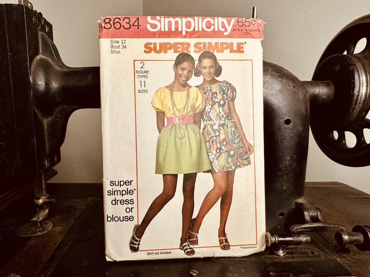 1960s 1969 Vintage Sewing Pattern Simplicity 8634 Super Simple Dress or ...