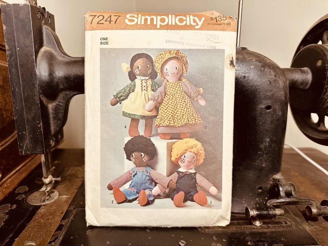 1970s 1975 RARE Vintage Sewing Pattern Simplicity 7247 Dolls and ...