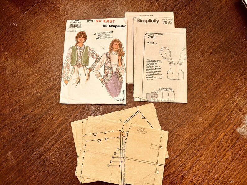 1990s 1992 Vintage Sewing Pattern Simplicity 7985 Misses Womens Ladies ...