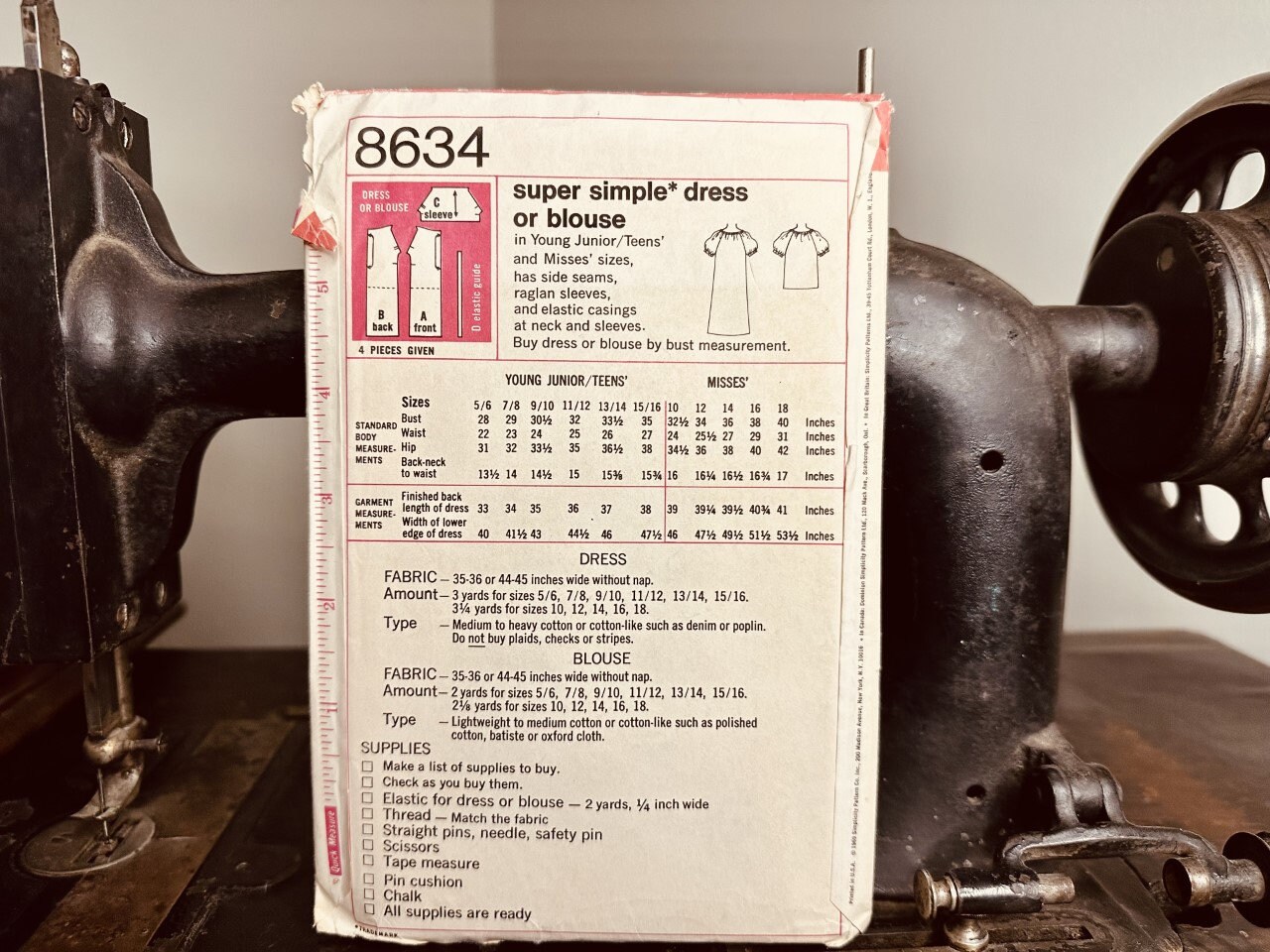 1960s 1969 Vintage Sewing Pattern Simplicity 8634 Super Simple Dress or ...