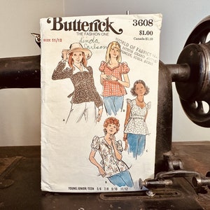 1970s 1974 Vintage Sewing Pattern Butterick 3608 Young Junior/teen Tops ...
