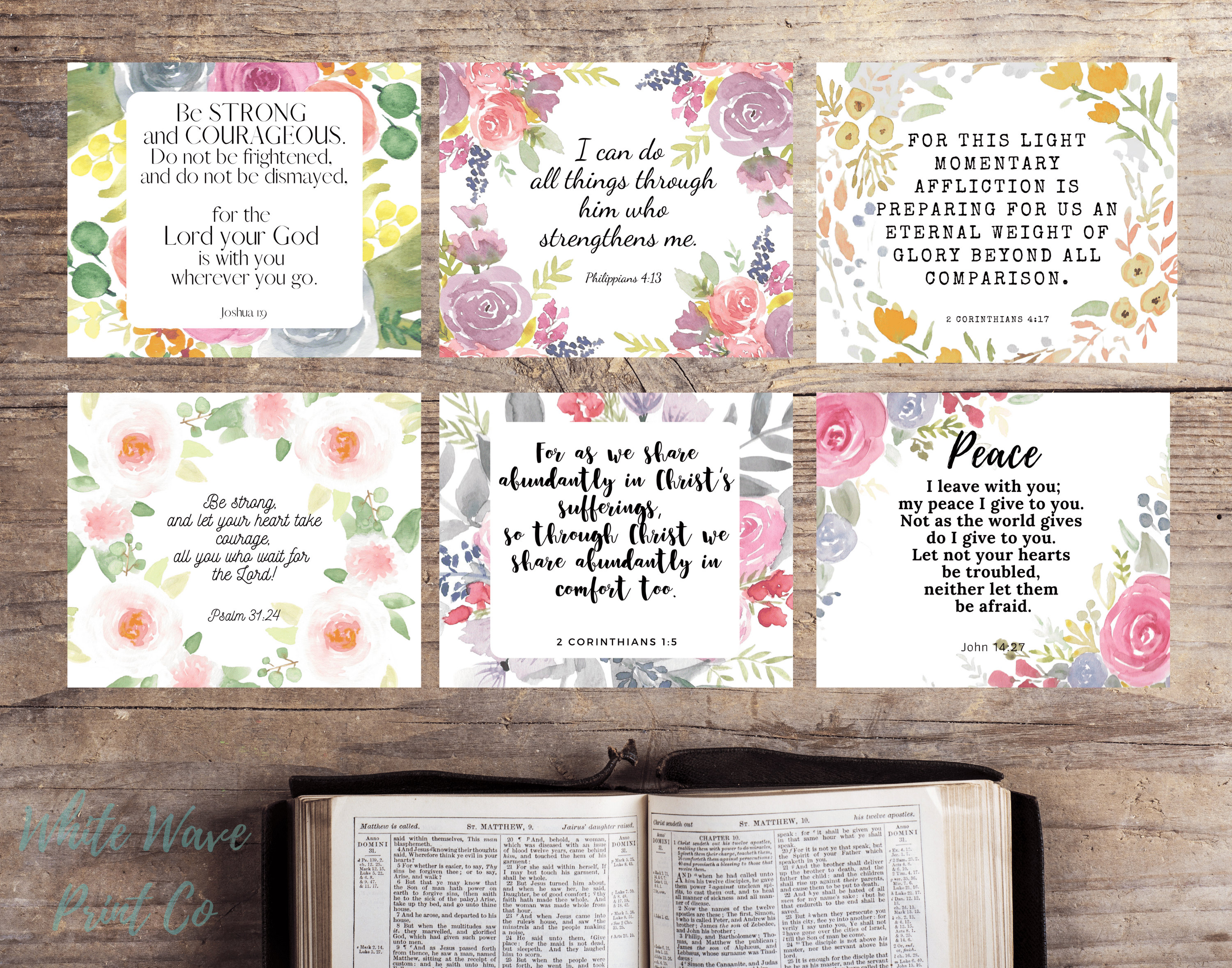 Scripture Card Bundle 1 & 2 Set of 36 Encouraging Verses | Etsy