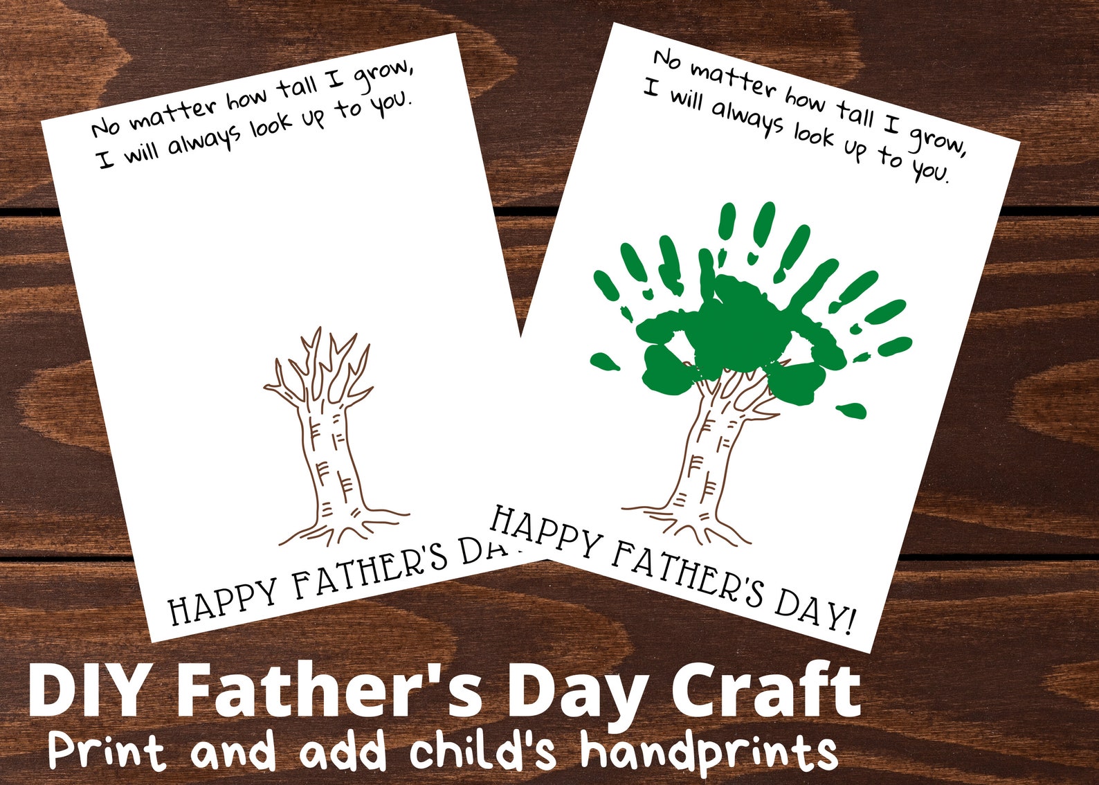 DIY Child's Handprint Father's Day Tree Craft | Etsy Canada