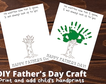 Fathers Day Handprint Gift, No Matter How Tall I Grow, Father's Day ...