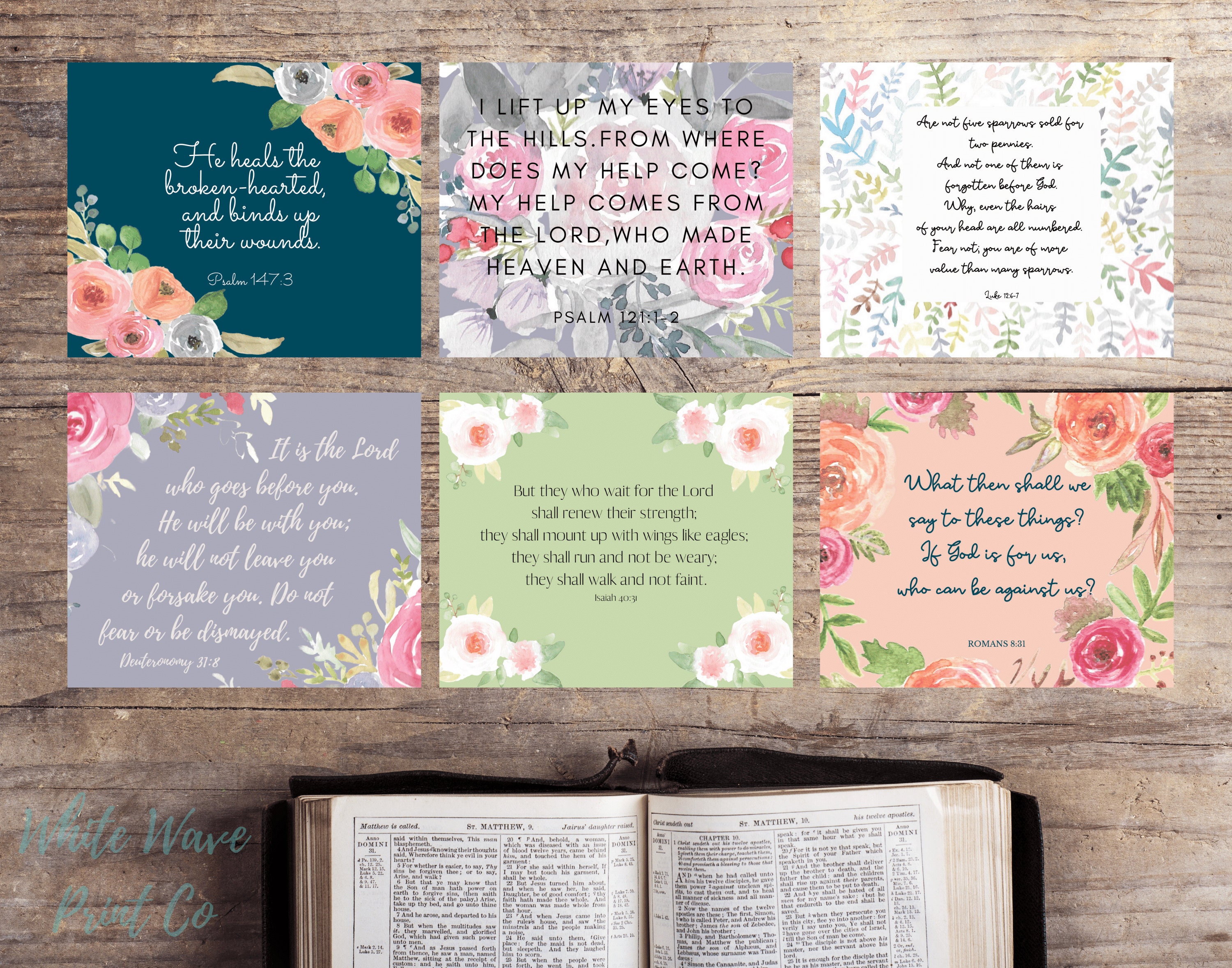 Scripture Card Bundle 1, Set of 18, Encouragement Cards, Bible Verse ...