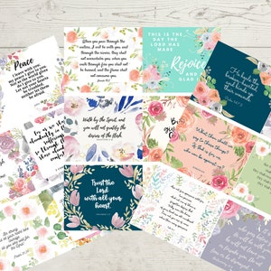 Scripture Card Bundle #1, Set of 18, Encouragement Cards, Bible Verse ...