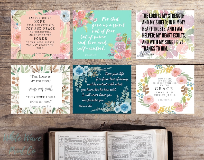 Scripture Card Bundle 1 & 2 Set of 36 Encouraging Verses - Etsy