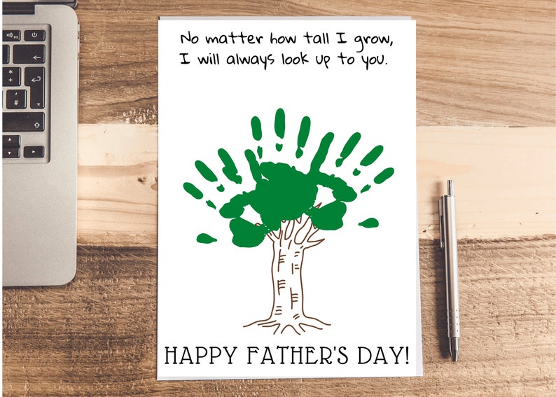 DIY Child's Handprint Father's Day Tree Craft - Printable Pdf Kids ...