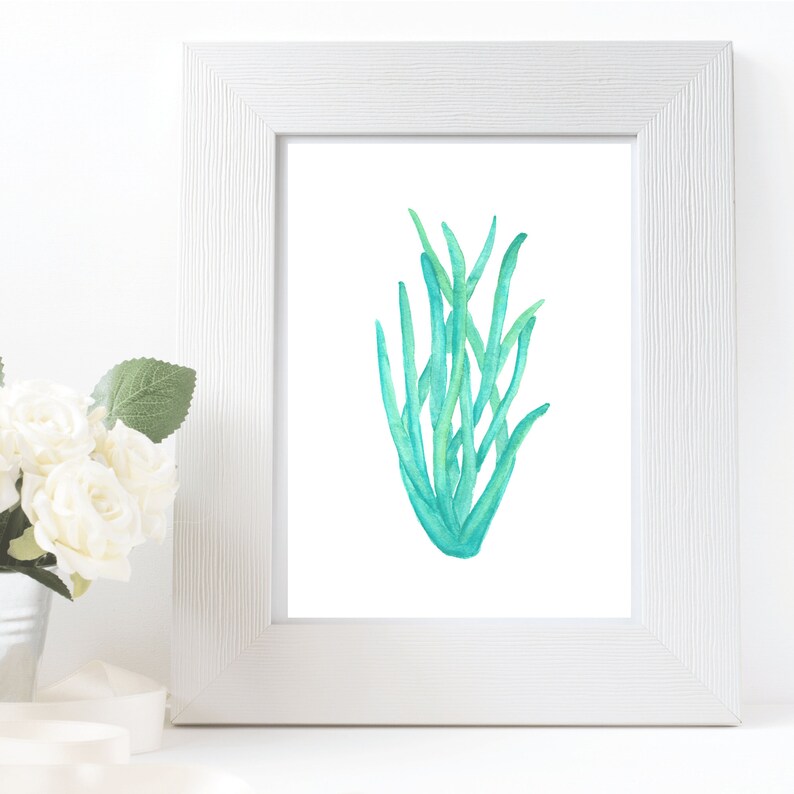 Seagrass Watercolor Instant Download, Sea Life Decor, Printable Ocean ...