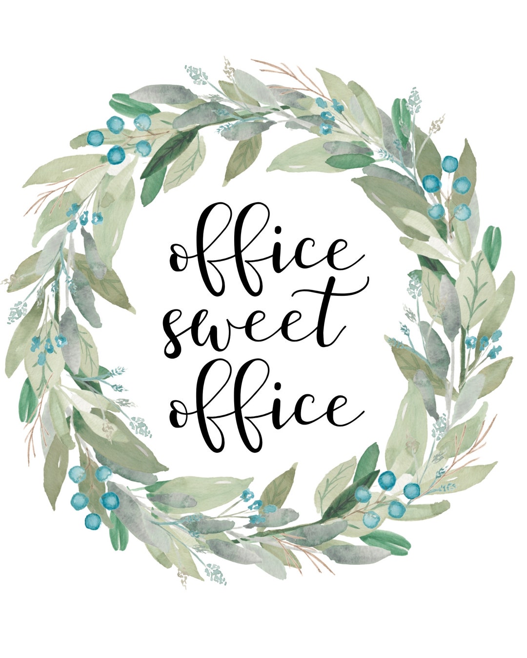 Botanical Office Decor, Unique Office Wreath, Digital Download ...