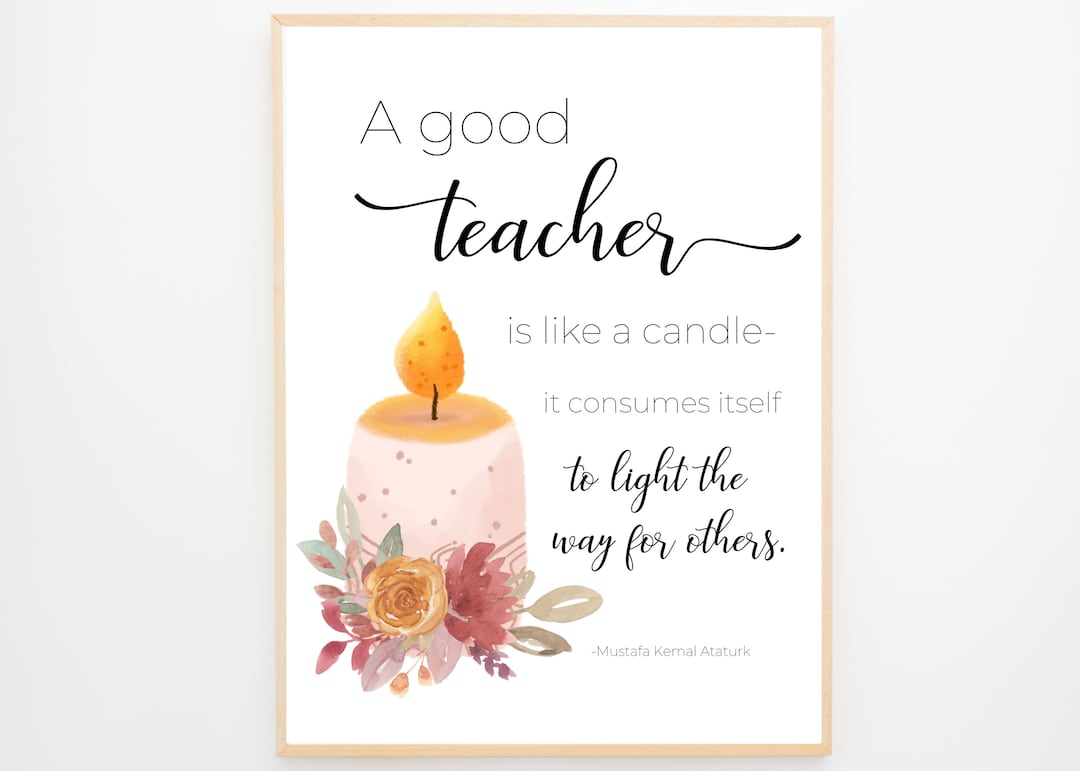 Teacher Gift, Candle With Flowers Print, Gifts for Teachers, Teacher ...