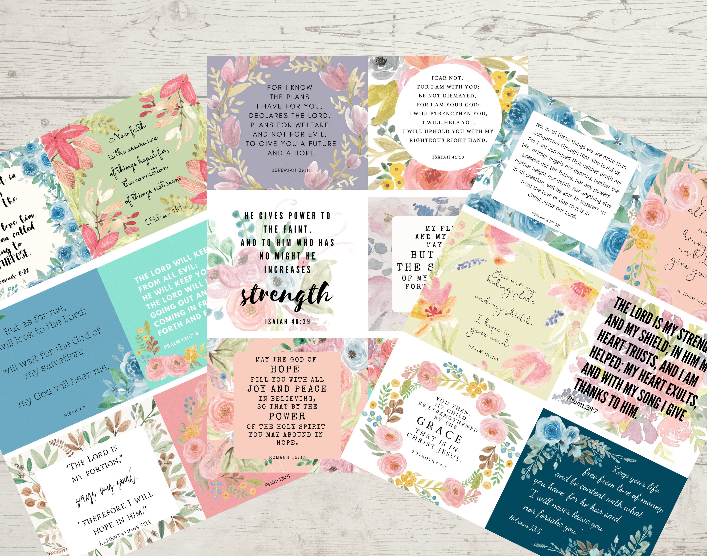 Scripture Card Bundle 1 & 2 Set of 36 Encouraging Verses | Etsy