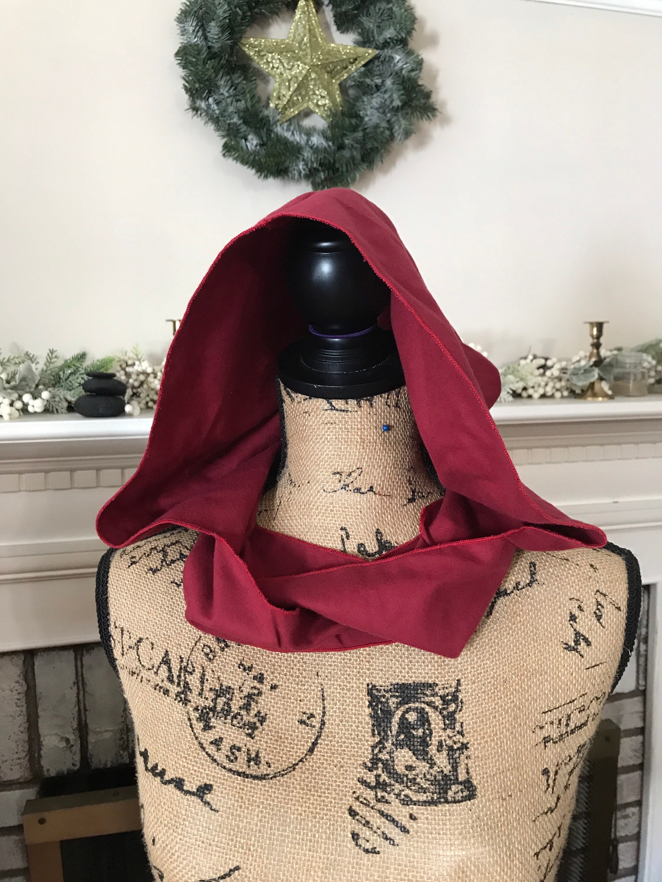 Cowl Hooded Cowl Flannel Scarf Medieval Cowl | Etsy