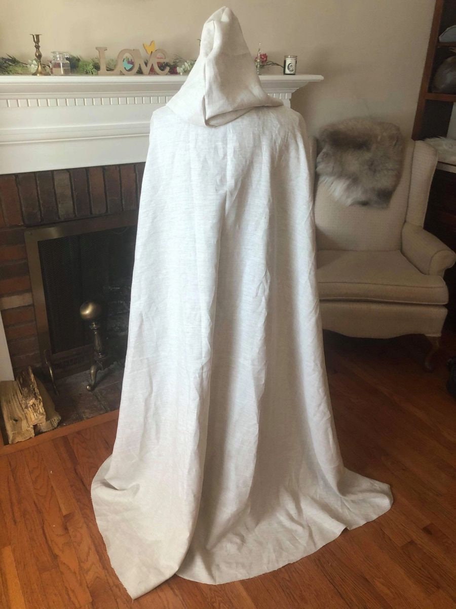 Long Hooded Cloak Linen Cloak Cottagecore | Etsy