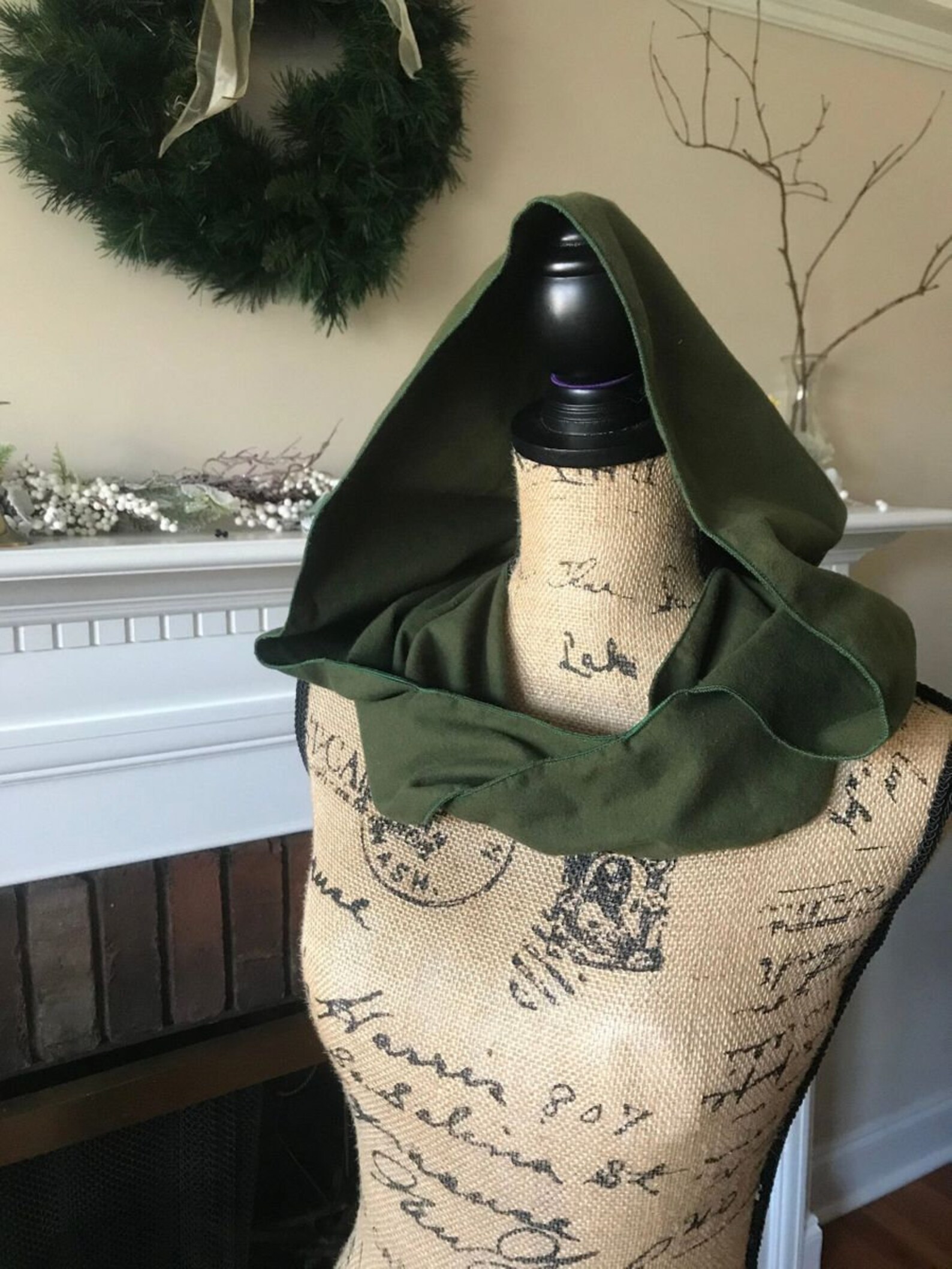 Cowl Hooded Cowl Flannel Scarf Medieval Cowl | Etsy