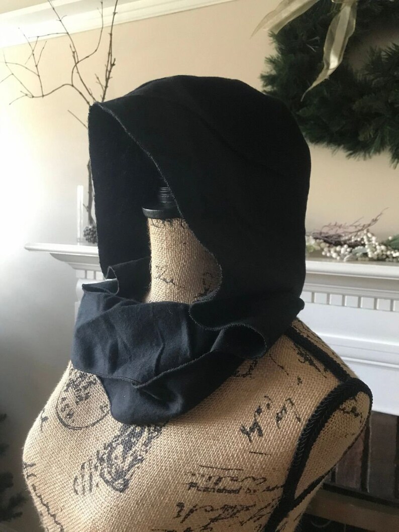 Cowl Hooded Cowl Flannel Scarf Medieval Cowl | Etsy