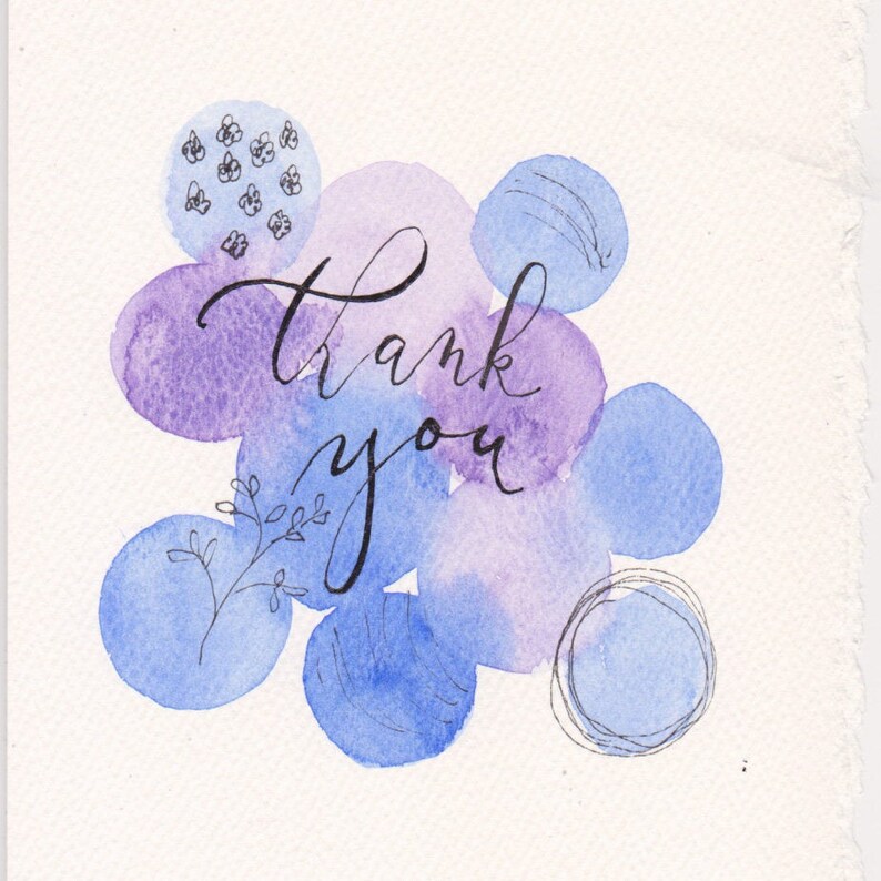 Watercolor Thank You Cards - Etsy