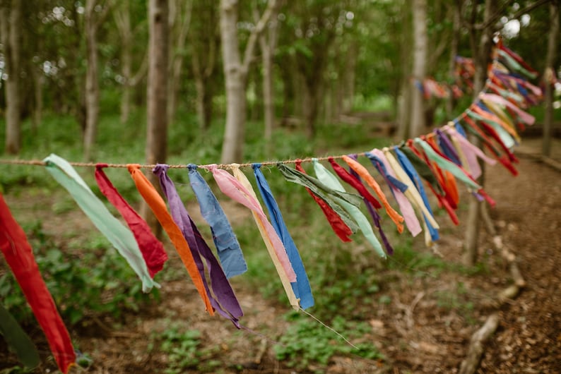 Fiesta Tassel Bunting // Multicoloured Fabric Garland // Celebration ...