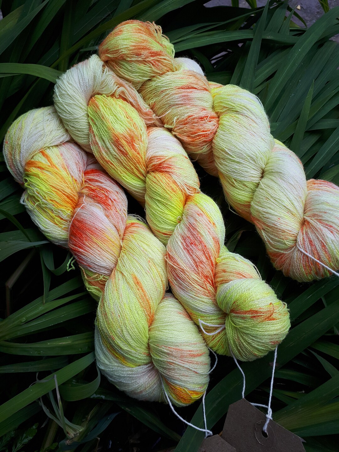 Citrus Sherbet Lace Yarn Merino, Tussah Silk and Cashmere Blend - Etsy