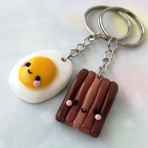 Bacon and Egg Keychain Best Friend Gift BFF Keychains Kawaii - Etsy