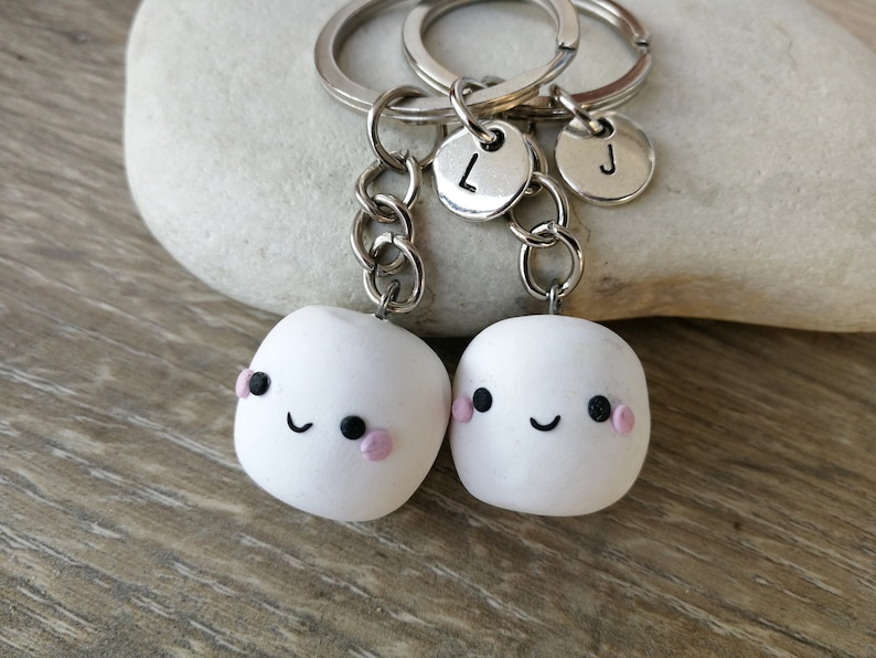 Kawaii Marshmallow BFF Keychain Miniature Food Keychains Fake Sweet ...
