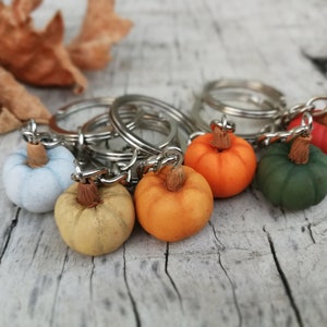Pumpkin Keychain Fall Key Ring Halloween Thanksgiving Gift Red Green ...